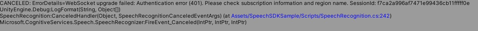 Authentication error (401) · Issue #966 · Azure-Samples/cognitive-services-speech-sdk · GitHub