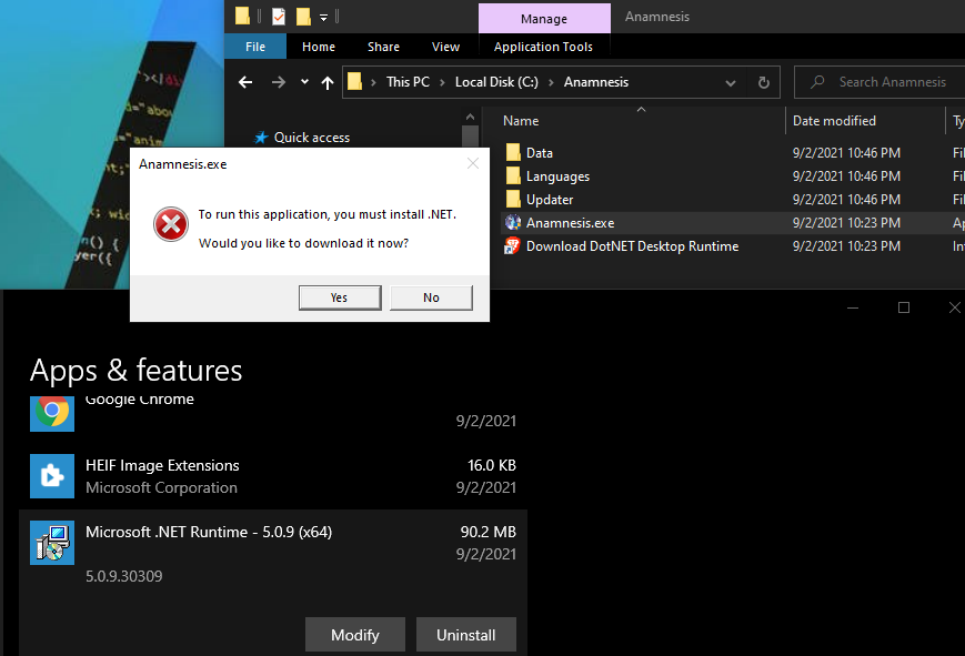Can't open .NET Error but it is installed. · Issue #504 · imchillin ...