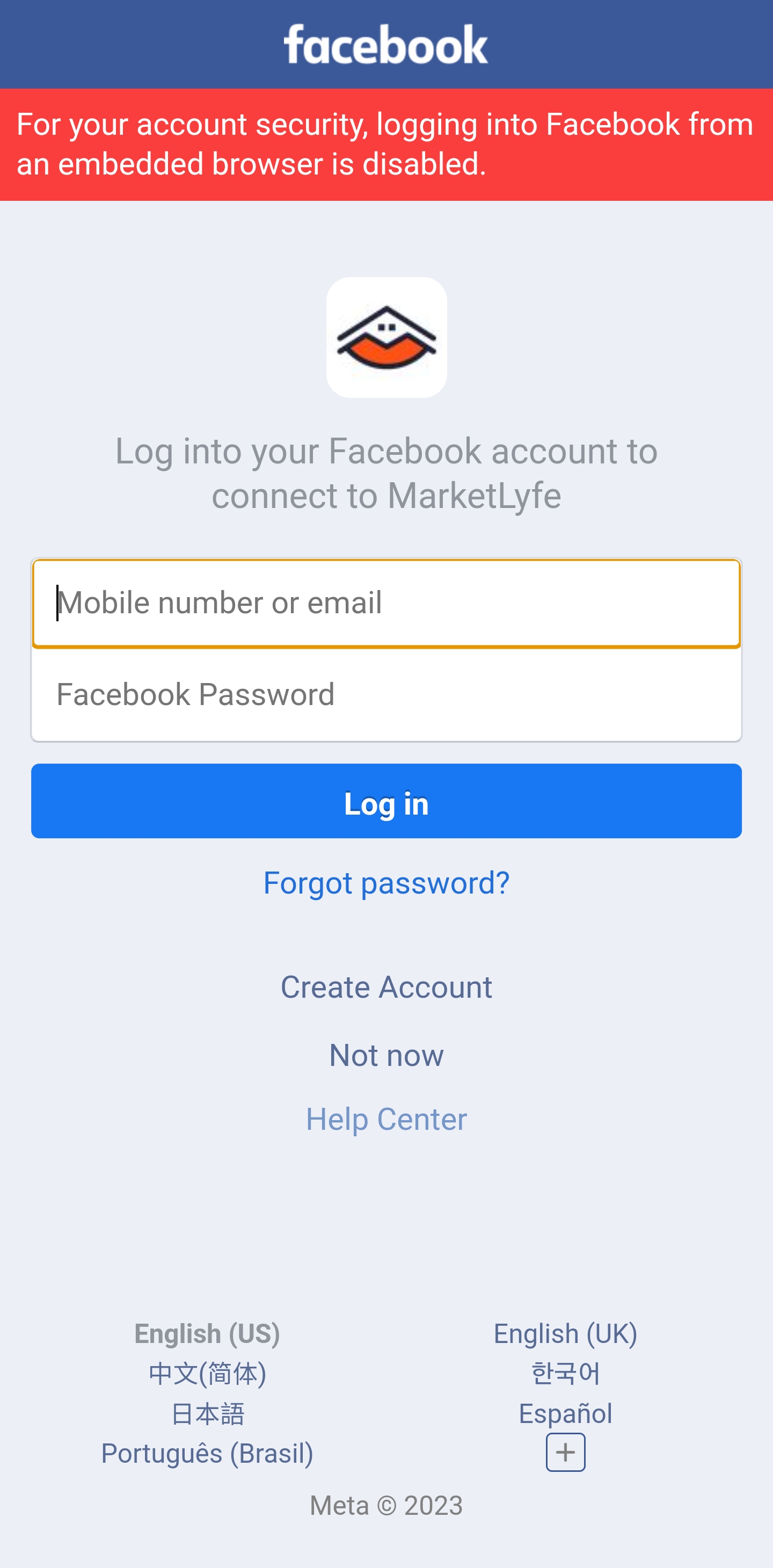 bug: Facebook login failed on Android as embedded browser is disabled ... bug: Facebook login failed on Android as embedded browser is disabled ...