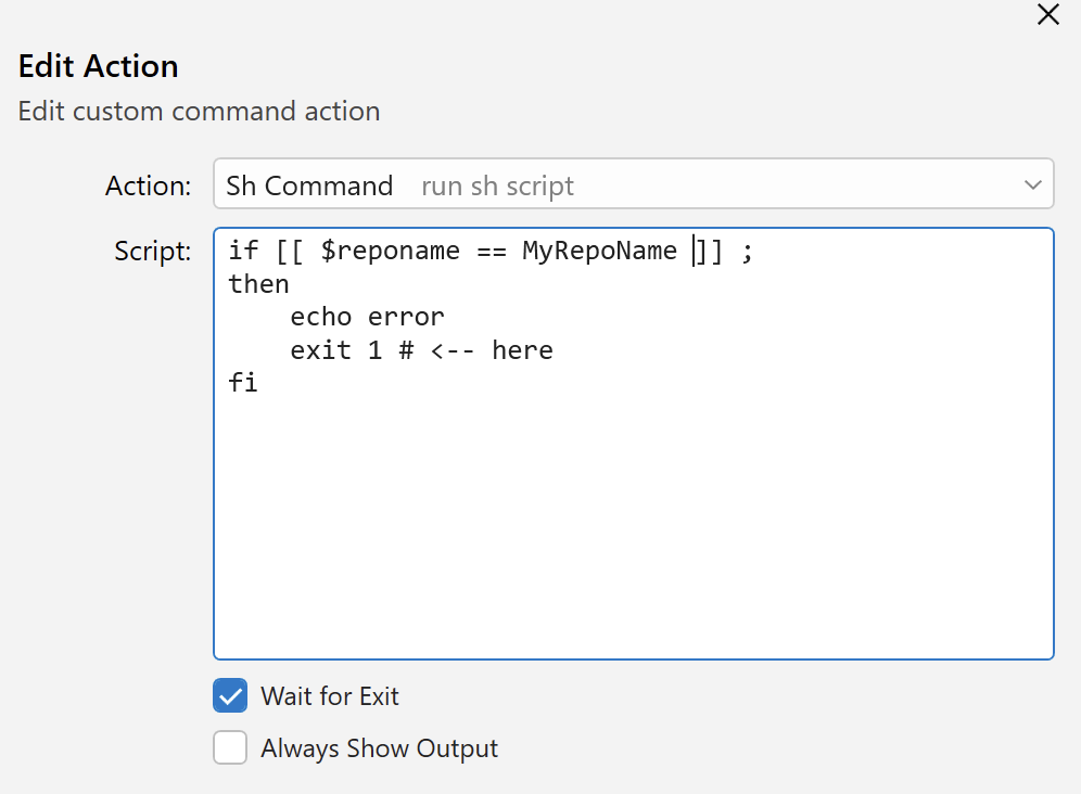 【Feedback】Optimize custom commands output · Issue #1527 · fork-dev/TrackerWin · GitHub