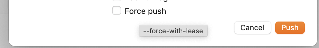 Feature Request Support ` Force` And `force With Lease` In Push Dialog · Issue 1724 · Fork
