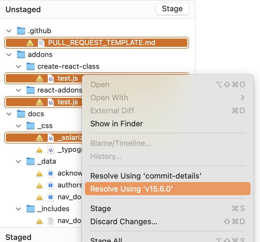 [Feature Request] When resolving conflicts, allow choosing to take a branch's version of ...