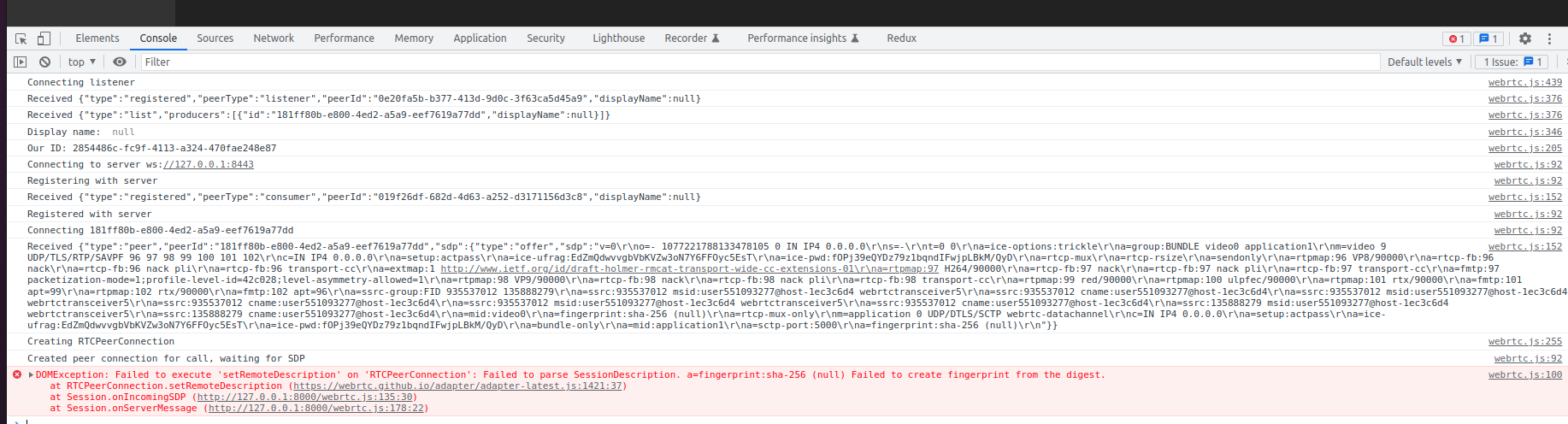 Rtcpeerconnection Fingerprintsha 256 Error On Chrome · Issue 62 · Centricularwebrtcsink · Github 