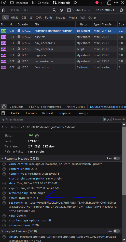`Daphne` sets `server='daphne'` header for `websocket` connections, but not for `http-requests ...