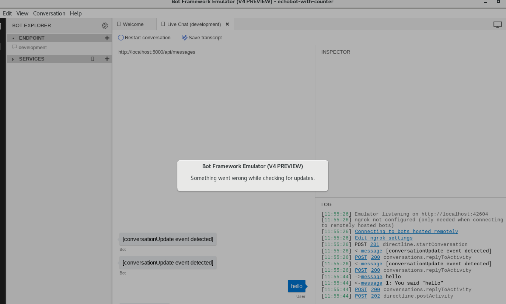 Centos 7 Check For Updates 404 · Issue 1030 · Microsoft Botframework Emulator · Github