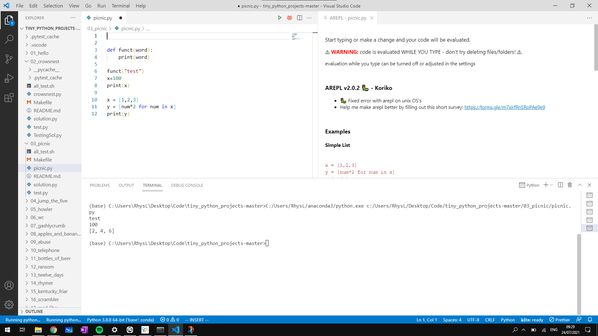 ARPEL not loading on Vscode · Issue #417 · Almenon/AREPL-vscode · GitHub