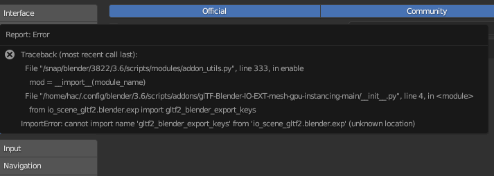 Fails to install in Blender 3.6.1 (Linux) · Issue #15 · takahirox/glTF-Blender-IO-EXT-mesh-gpu ...
