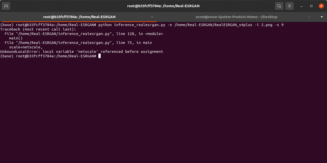 Local variable 'netscale' referenced before assignment · Issue #270 · xinntao/Real-ESRGAN · GitHub