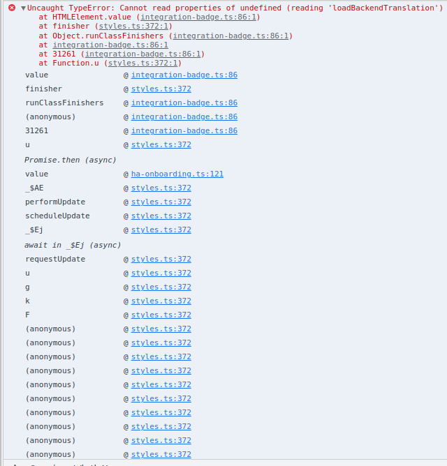 Cannot read properties of undefined (reading 'loadBackendTranslation') · Issue #15343 · home ...
