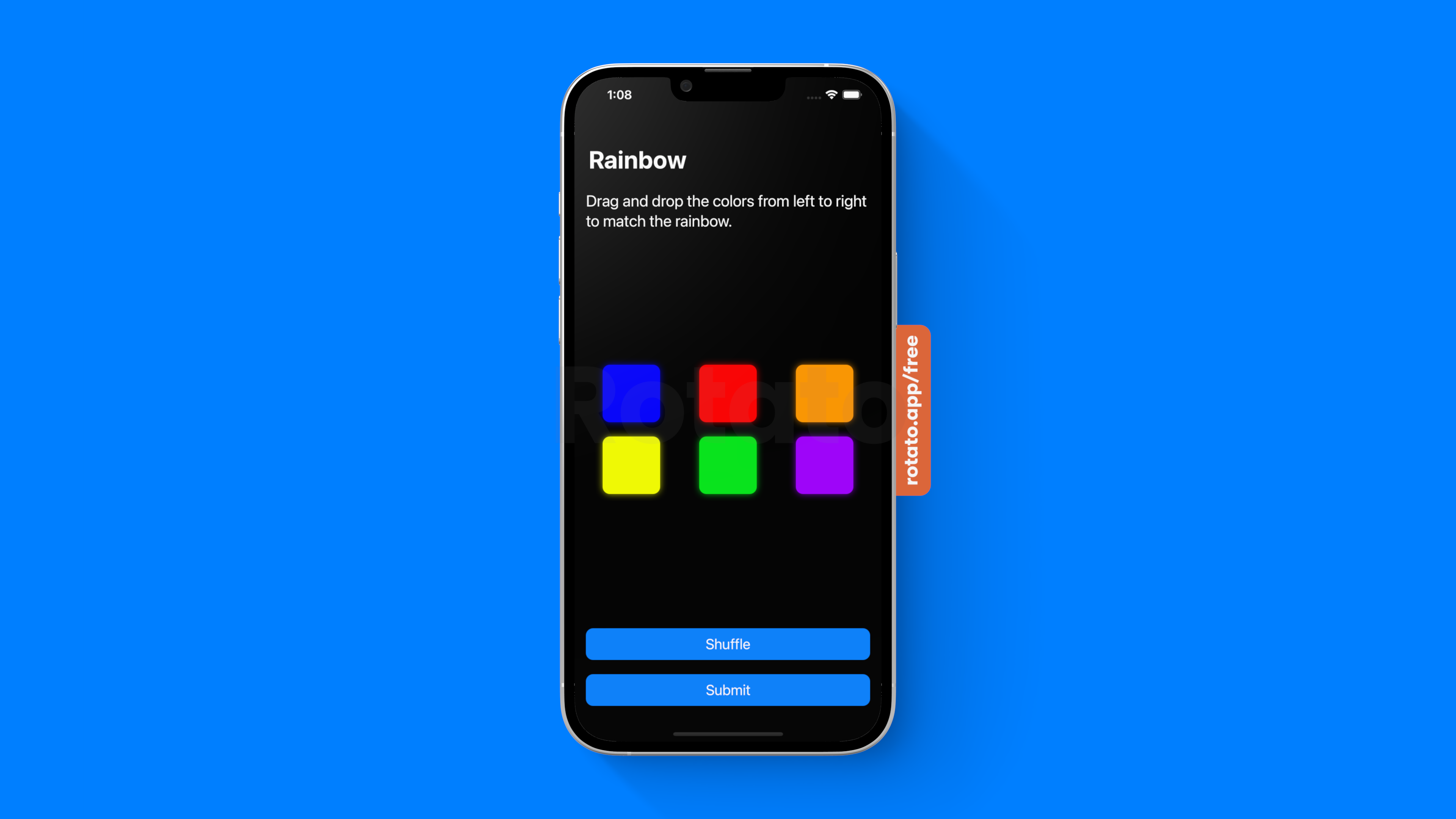 GitHub - Brandon-Rod/Rainbow: An app where users create the order of the rainbow by drag an ...