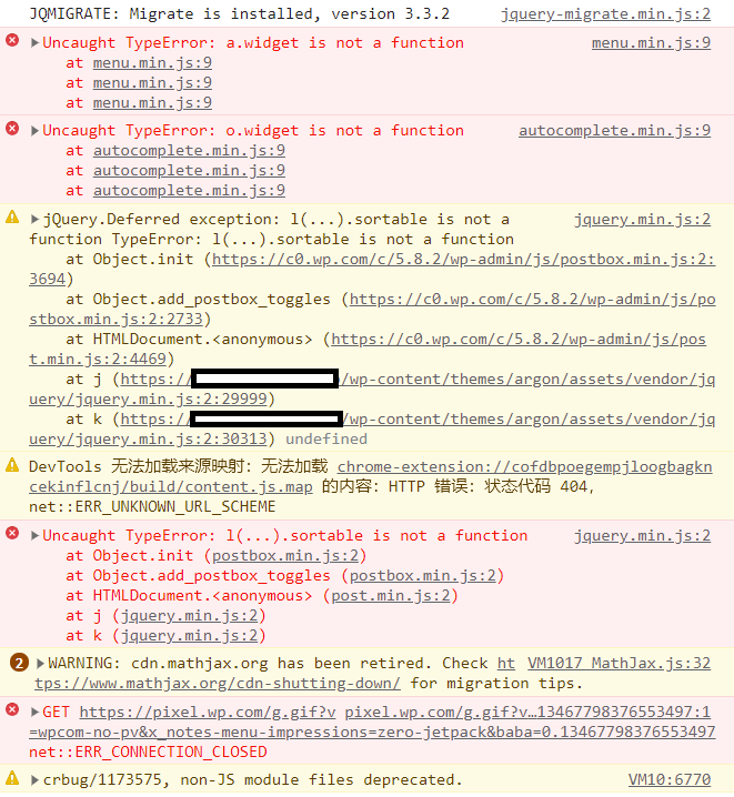 1.2.9更新之后后台文章相关界面一些按钮无响应 · Issue #331 · solstice23/argon-theme · GitHub