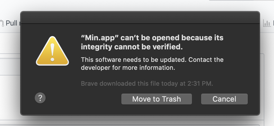 Mac says integrity cannot be verified · Issue #921 · minbrowser/min ...