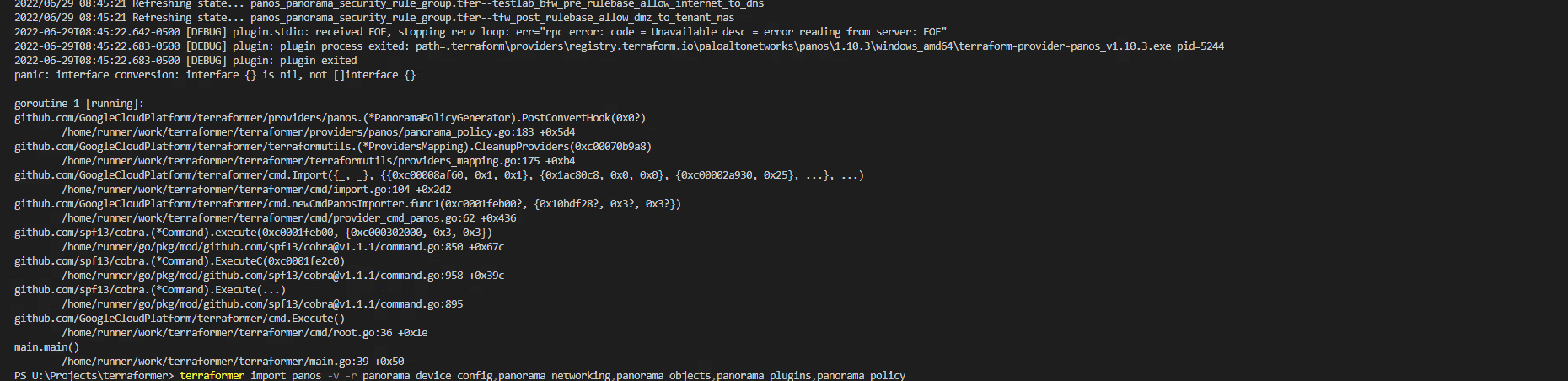 "panic: interface conversion: interface {} is nil, not string" within Panorama_Policy · Issue ...