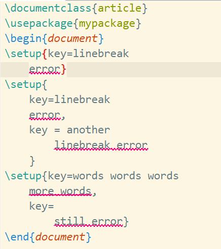 bad keyval highlighting with linebreaks · Issue #2541 · texstudio-org ...