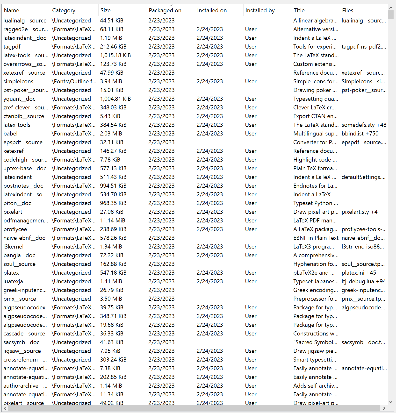 Order Of Packages In Miktex Console Partially Randomized After Updating Packages · Issue 1296