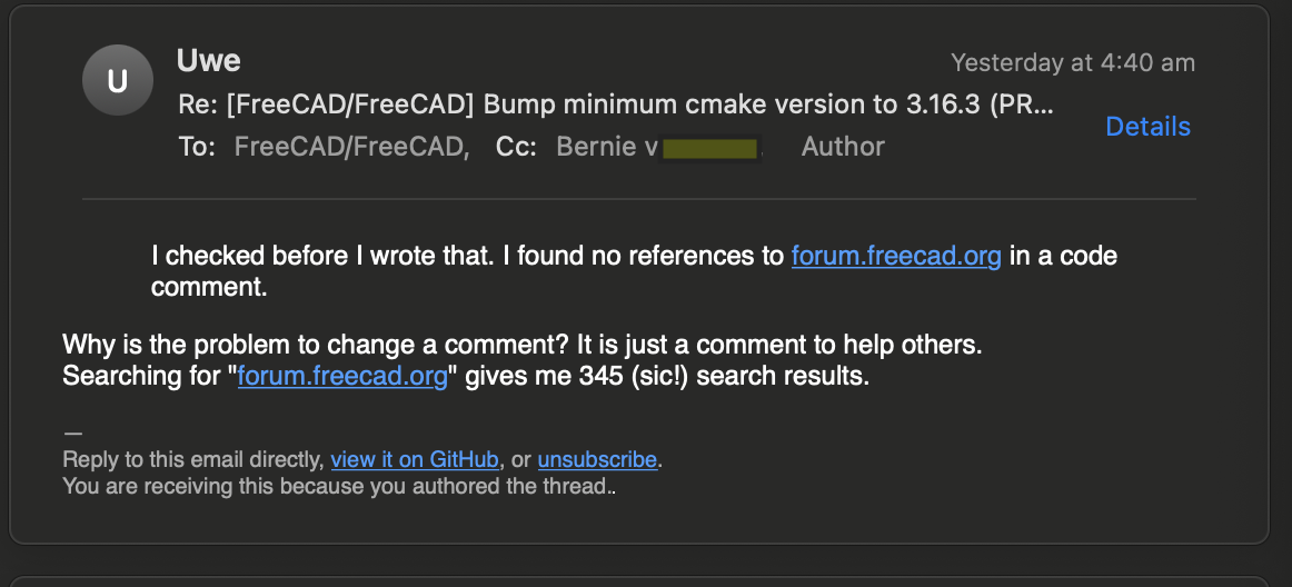 Bump Minimum Cmake Version To 3163 By Berniev · Pull Request 8054 · Freecadfreecad · Github 