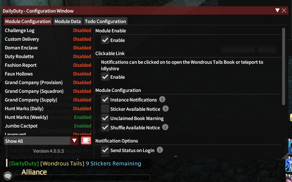 Option to disable W. Tails remaining stickers chat notification doesn't work · Issue #111 ...