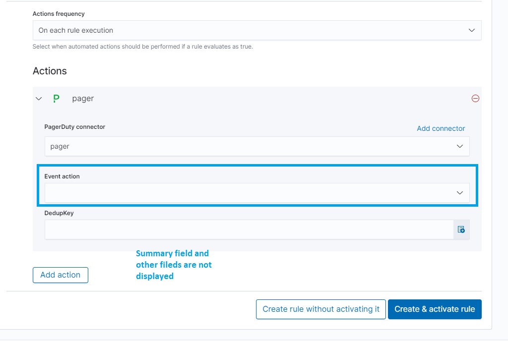 [Security Solution] Default value of "Severity" and "Event action" fields is not displaying for ...