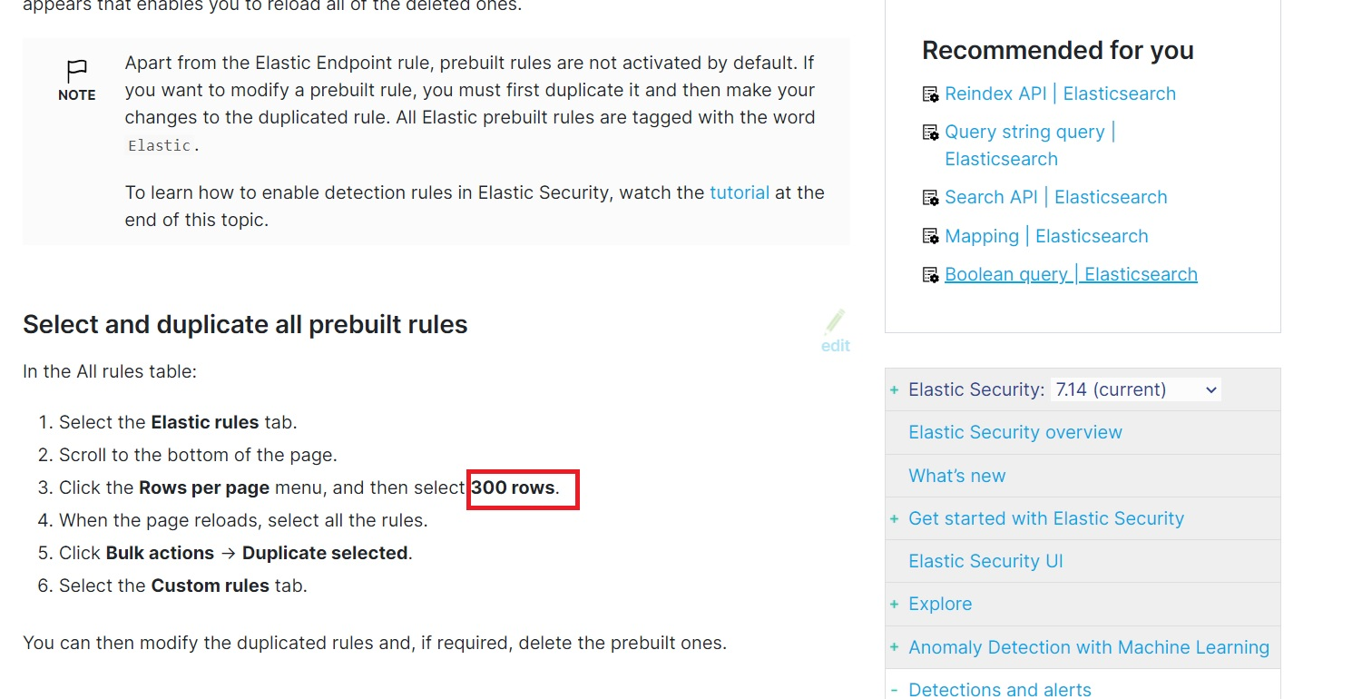 [DOCS] Wrong count for row per page for Elastic rules · Issue #911 · elastic/security-docs · GitHub