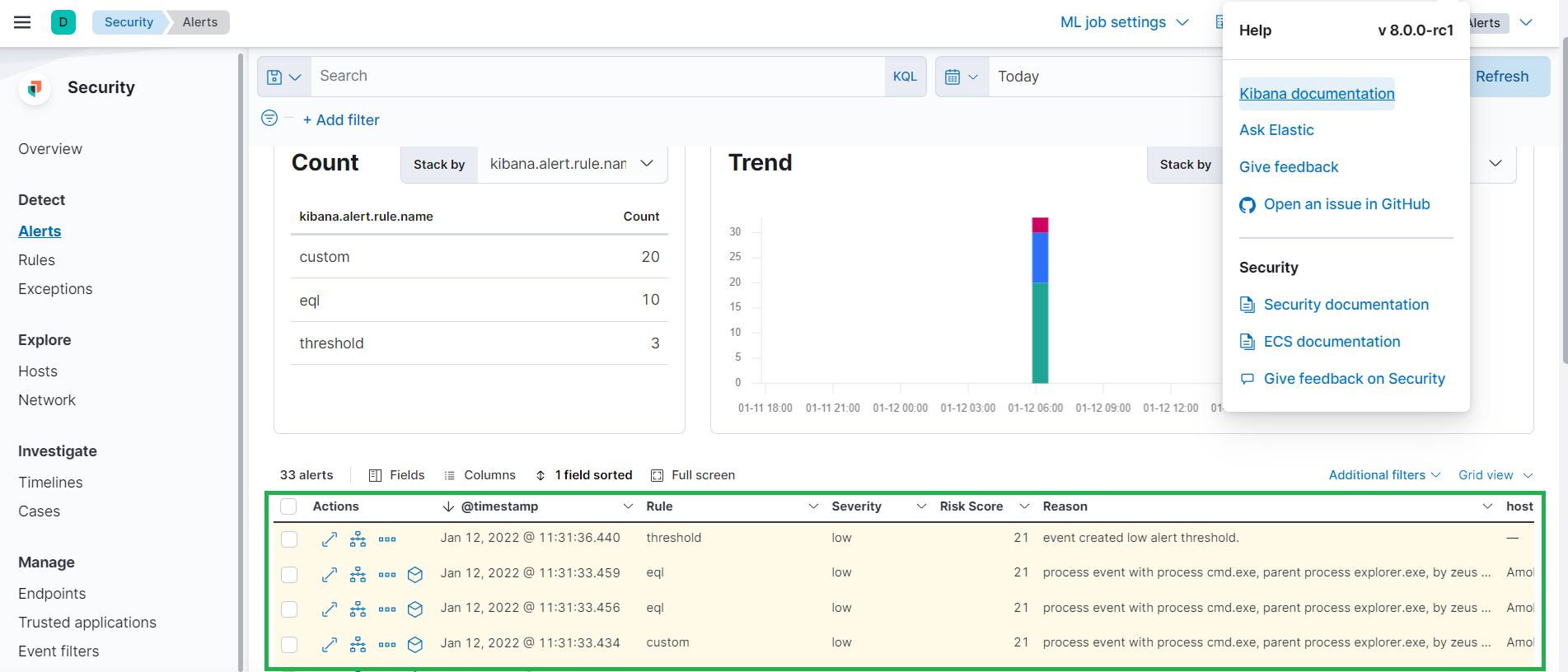 [Security Solution] Building block alerts are not getting highlighted under alerts table · Issue ...