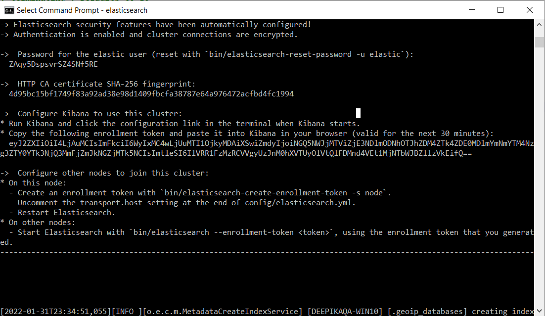 Formatting issue in Elasticsearch security autoconfiguration on self-managed setup · Issue ...