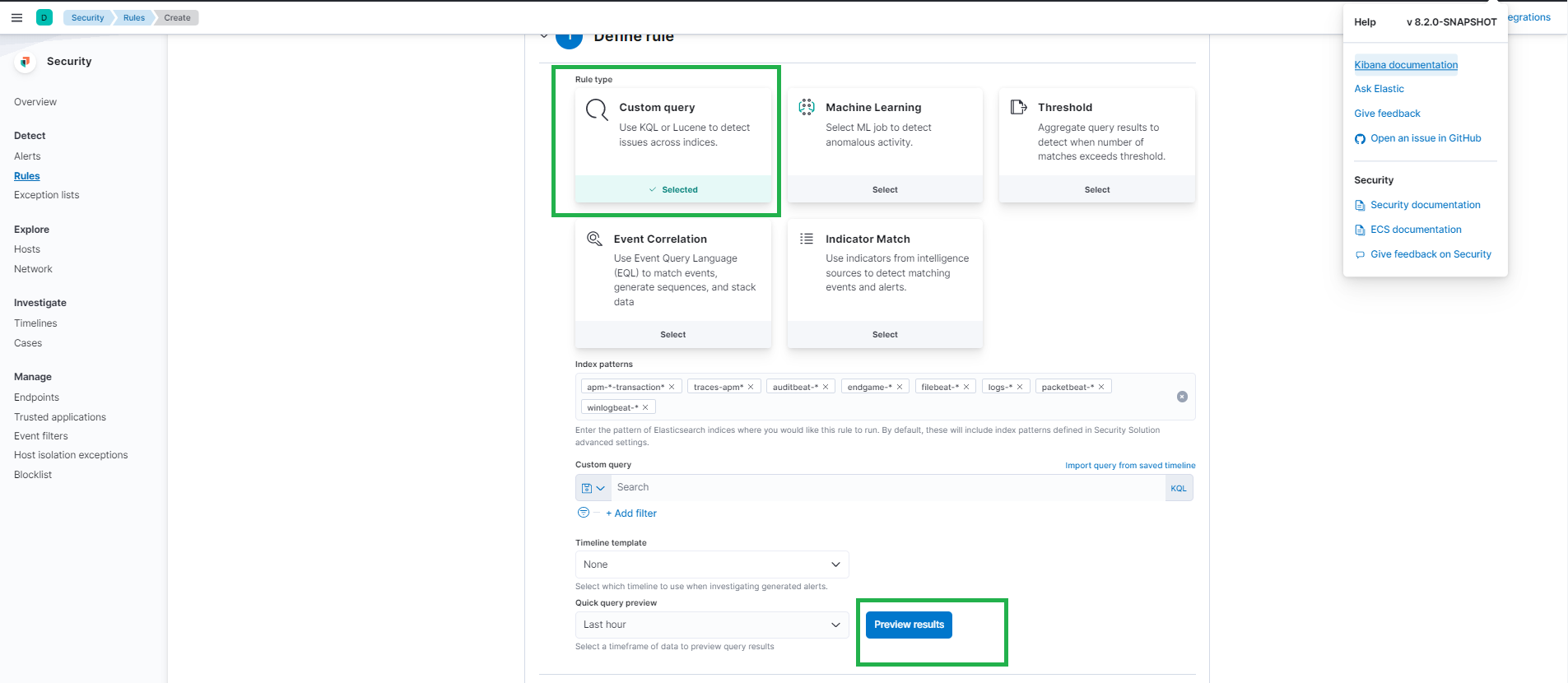 [Security Solution] Preview button is disable for indicator rule if no query exist · Issue ...