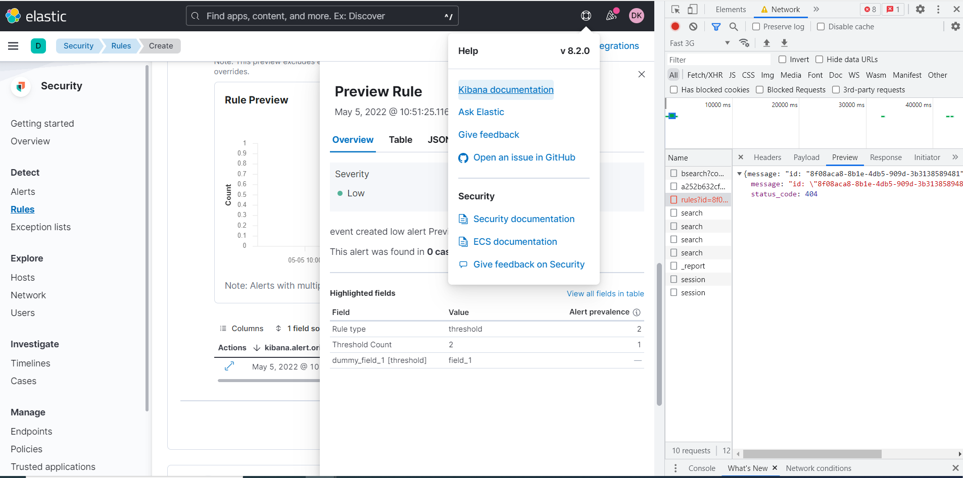 [Security Solution] Failed Get Search under logs for preview rule details flyout · Issue #131519 ...