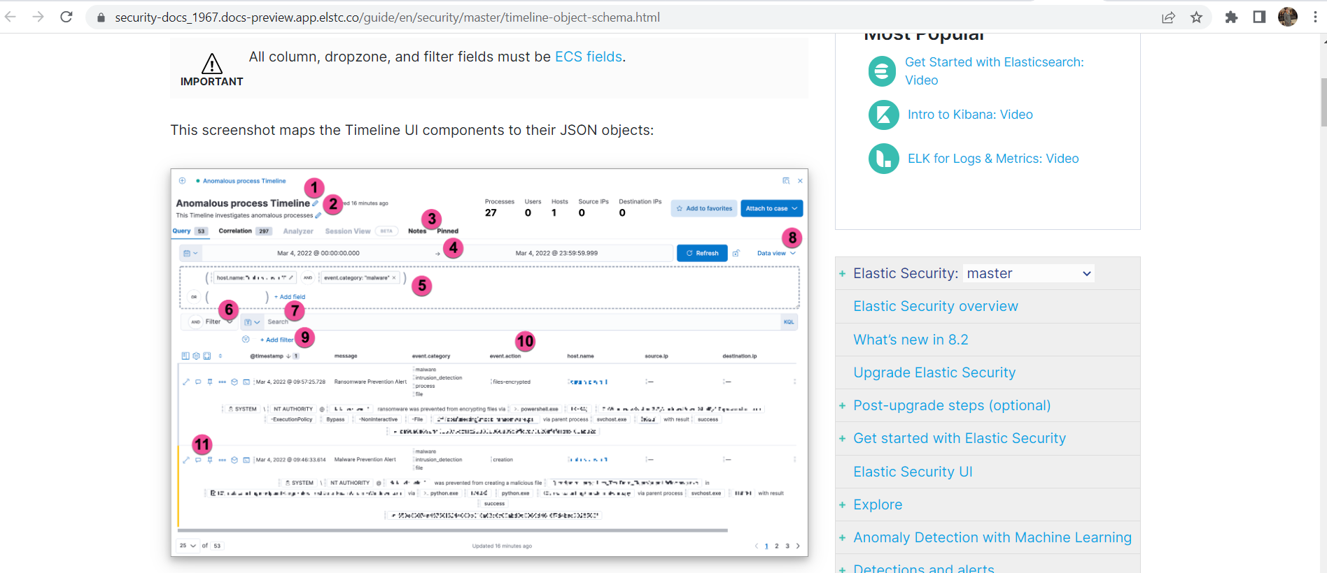 [BUG] Old screenshot are displayed for Timeline under Timeline Schema · Issue #1955 · elastic ...