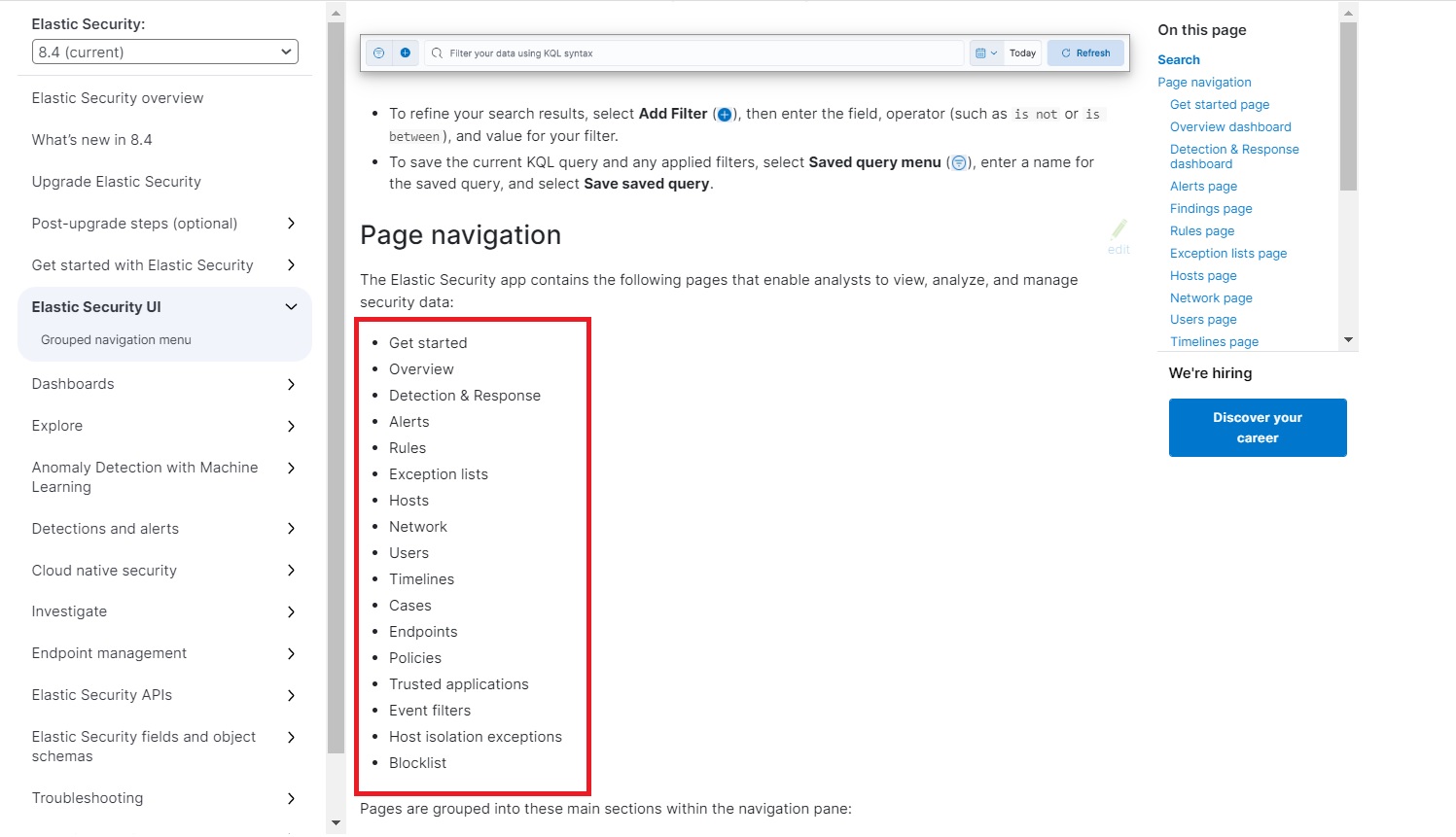 [BUG] All navigation pages are not present under Page navigation section · Issue #2393 · elastic ...