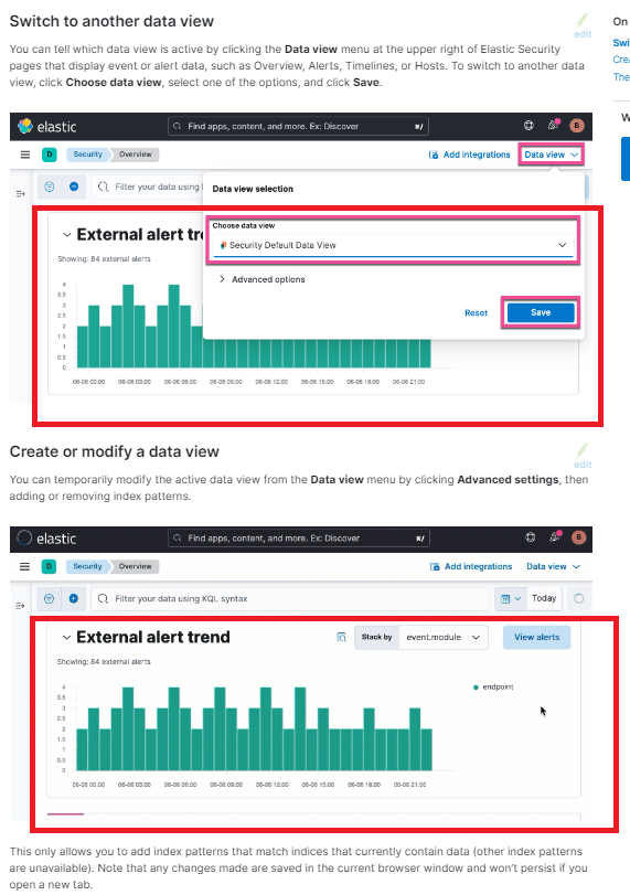 [DOCS]Old screenshots are displaying under Data views in Elastic Security · Issue #2405 ...