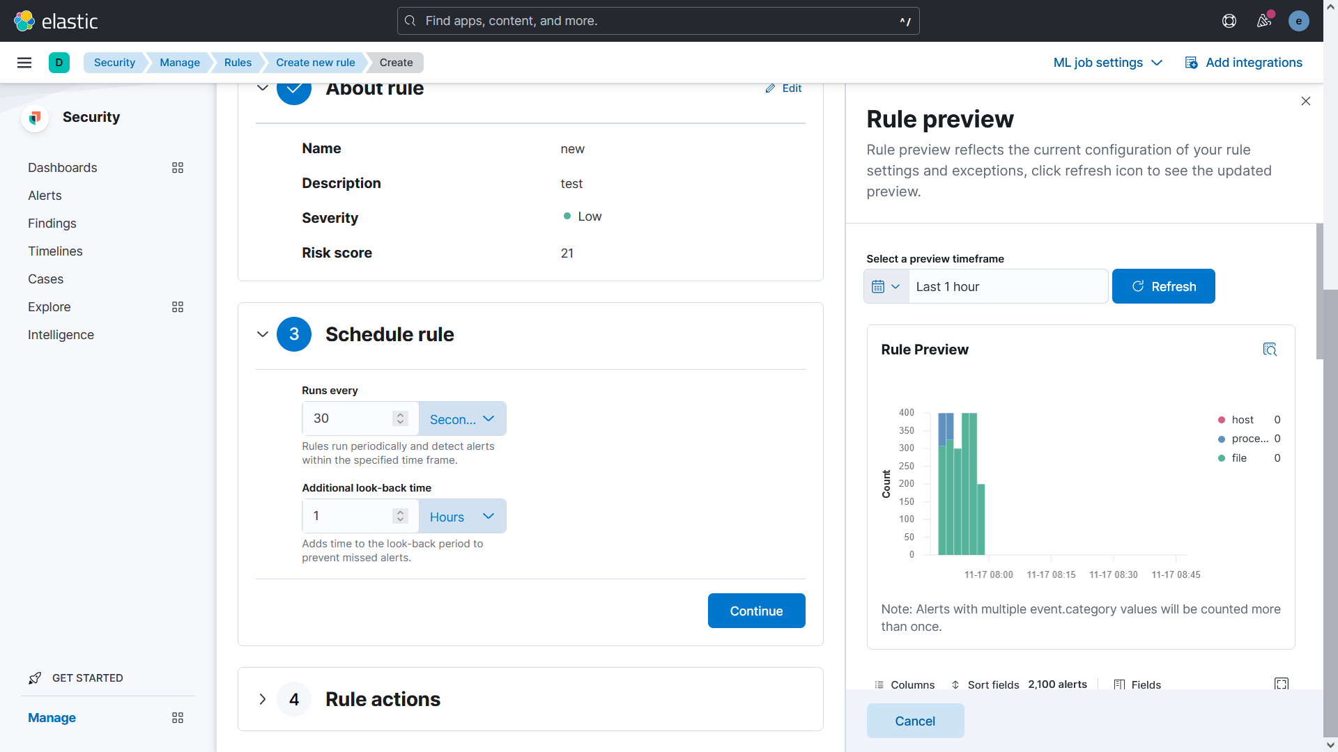 [Security Solution] Alerts are not displayed in rule preview graph for custom rule · Issue ...