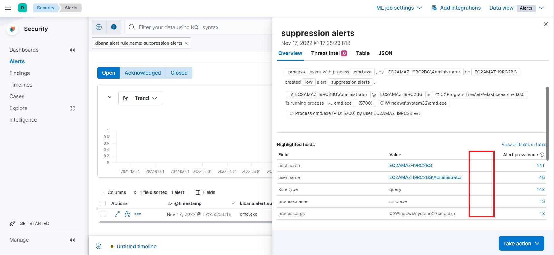 [Security Solution] Suppression alert field is missing in highlighted fields under alert flyout ...