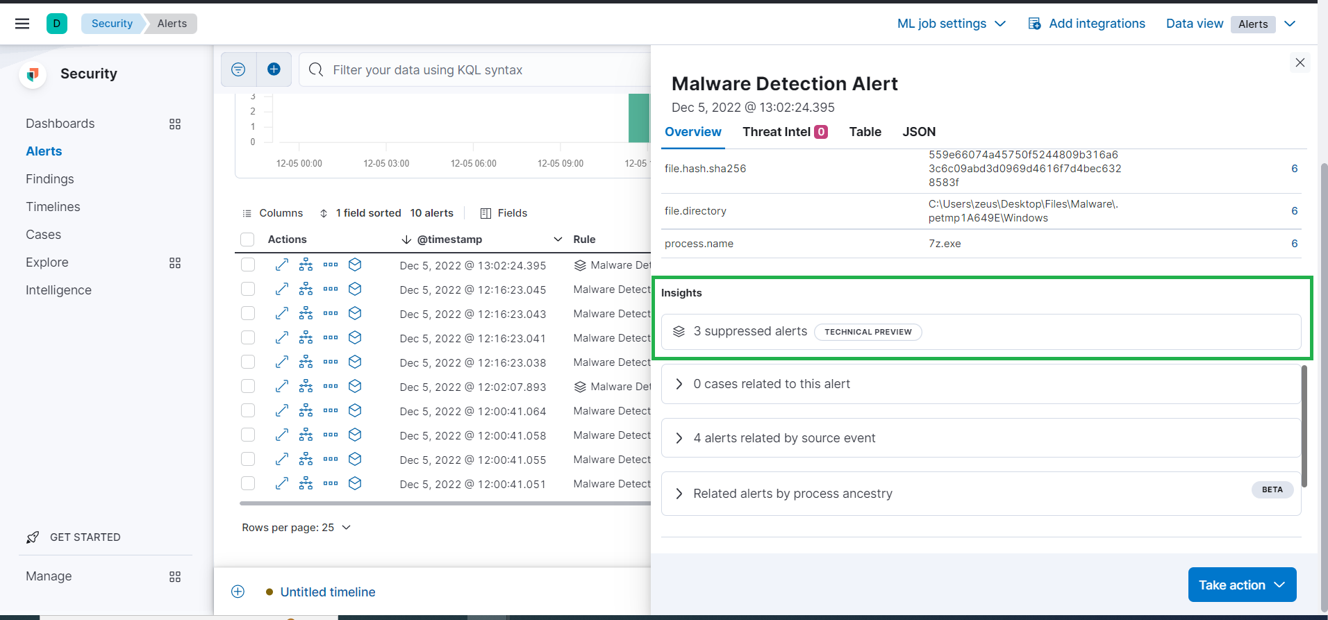 [Security Solution] Suppression alert field is missing in highlighted fields under alert flyout ...