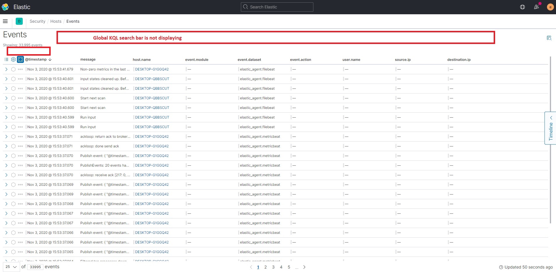 [Security Solution] Global KQL search bar is not displaying for events on hosts page · Issue ...