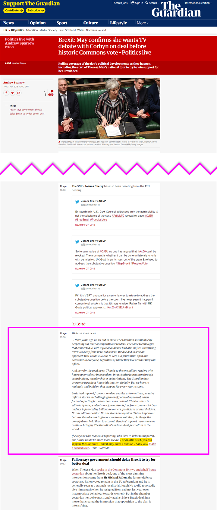 We Have Some News Appeal For Support Within Live Blog · Issue 26106