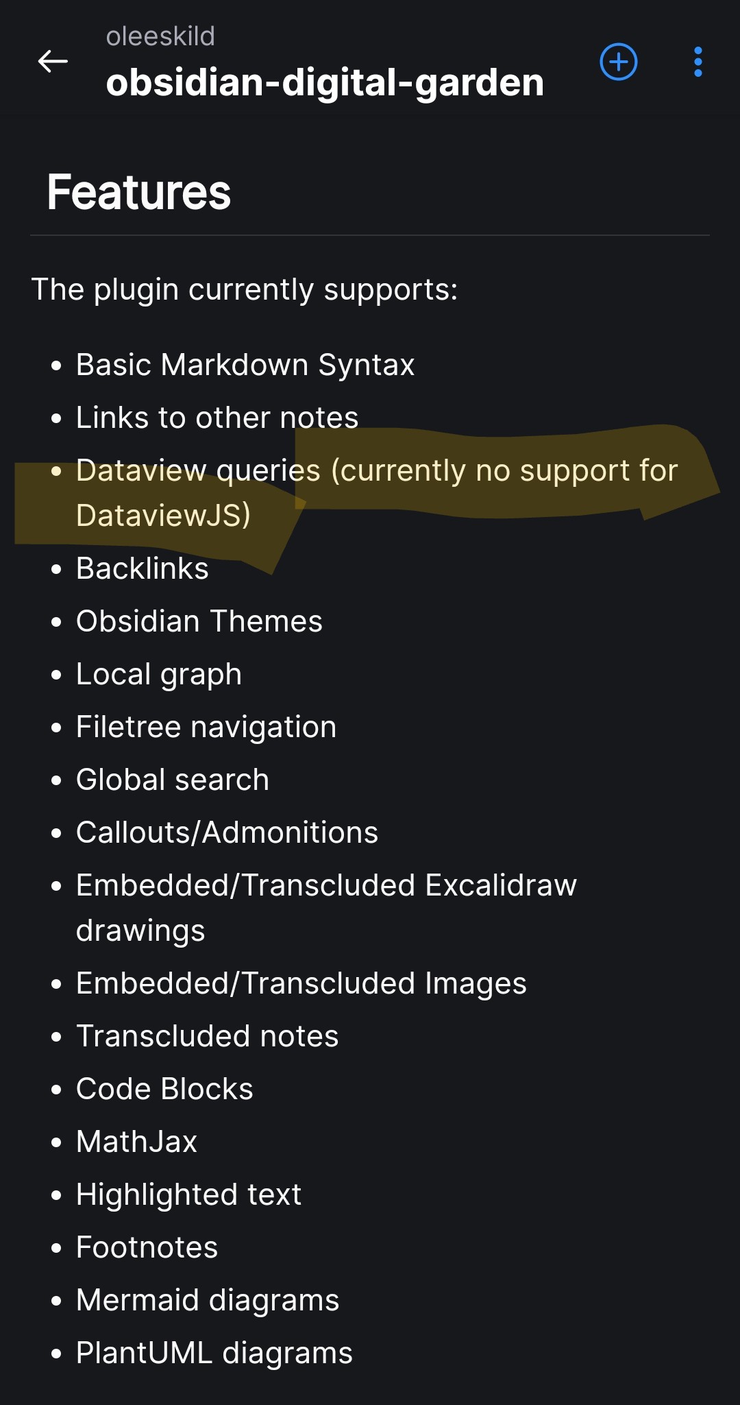 Adapt README regarding Dataview js · Issue #249 · oleeskild/obsidian-digital-garden · GitHub