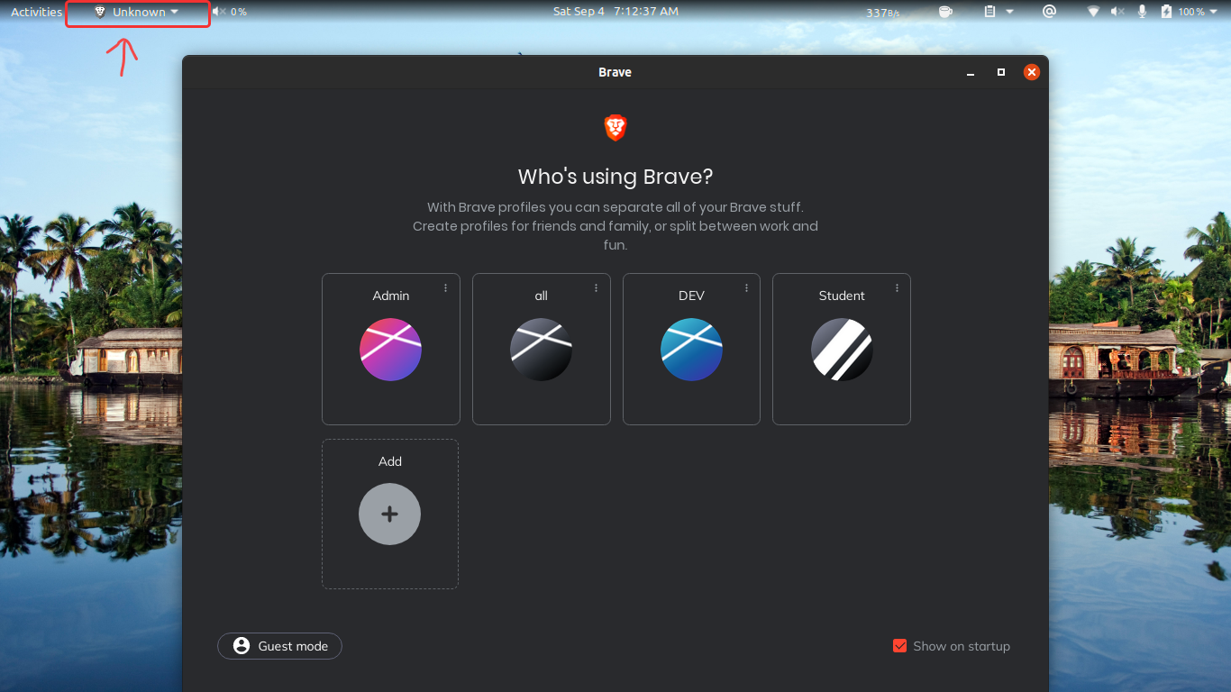 Brave startup window launches with a name "Unknown" in Ubuntu 20.04 · Issue #17875 · brave/brave ...