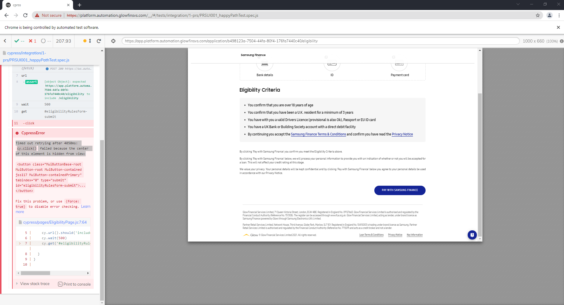 Chrome Edge Chromium And Electron Only Timed Out Retrying After 4050ms Cy Click Failed