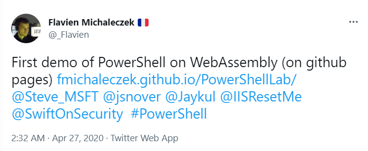 [Ps1 WebAssembly project] Make powershell v9 great again · PowerShell PowerShell · Discussion ...
