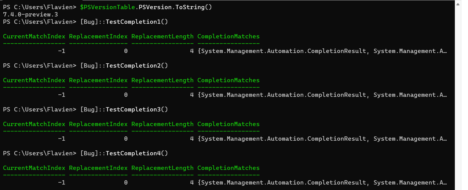 Commandcompletion Completeinput Nullreferenceexception 路 Issue 19912