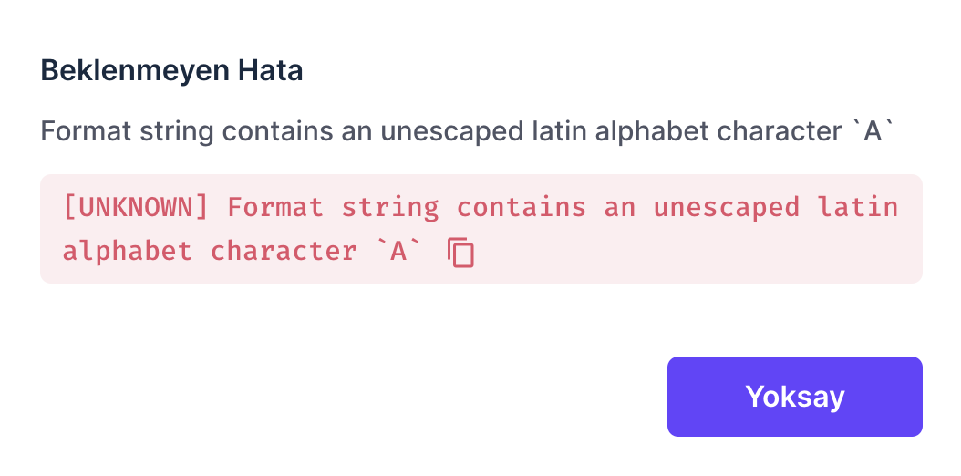 Unexpected Error Alert In Turkish Language · Issue 15395 · Directus Directus · Github