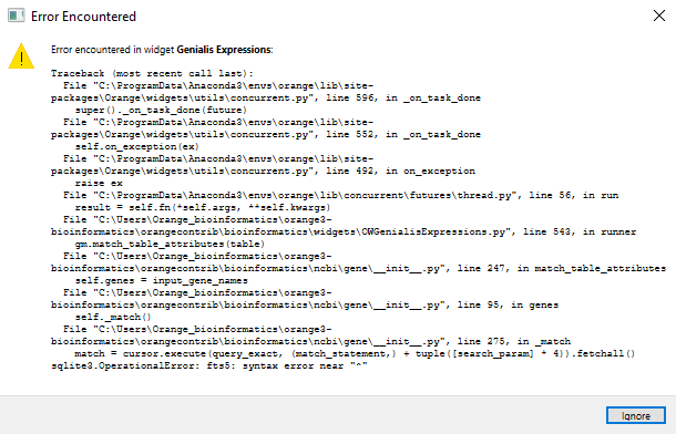 Unable to get data from Genialis Expressions widget · Issue #255 ...