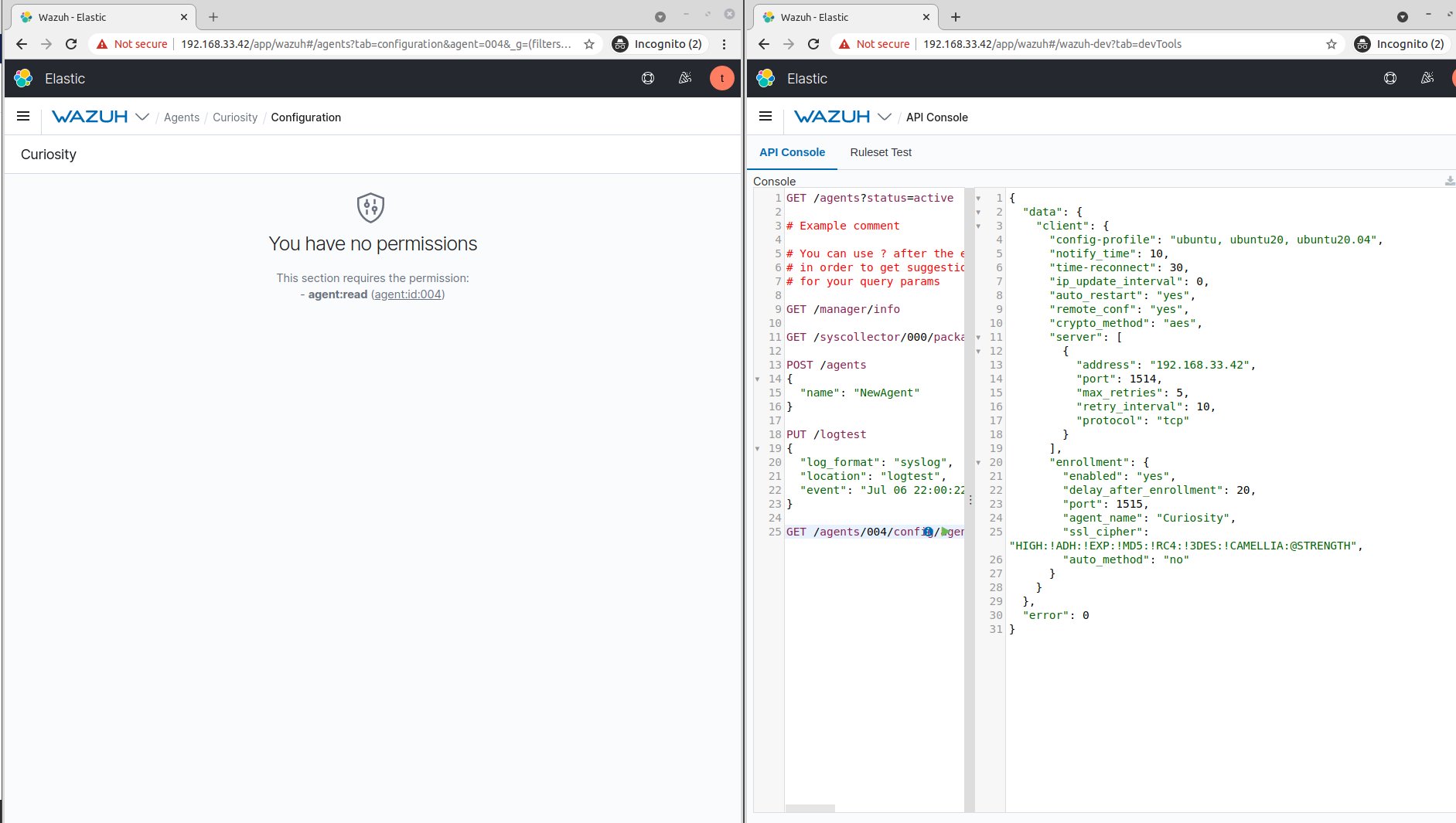 Unable to access multiple sections when authorized agents are specified ...