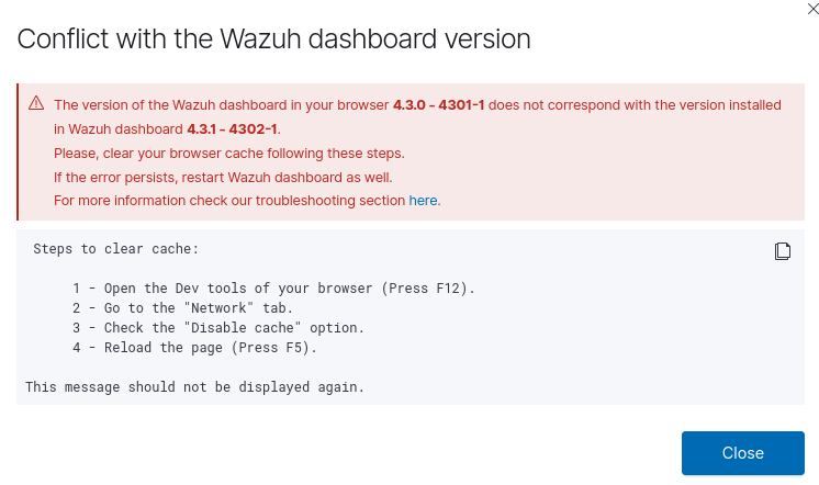 Broken Wazuh dashboard troubleshooting URL · Issue #4148 · wazuh/wazuh-dashboard-plugins · GitHub