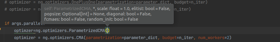 Choosing Hyperparameter for BO/CMA not possible by given/implented optimizer api · Issue #1114 ...