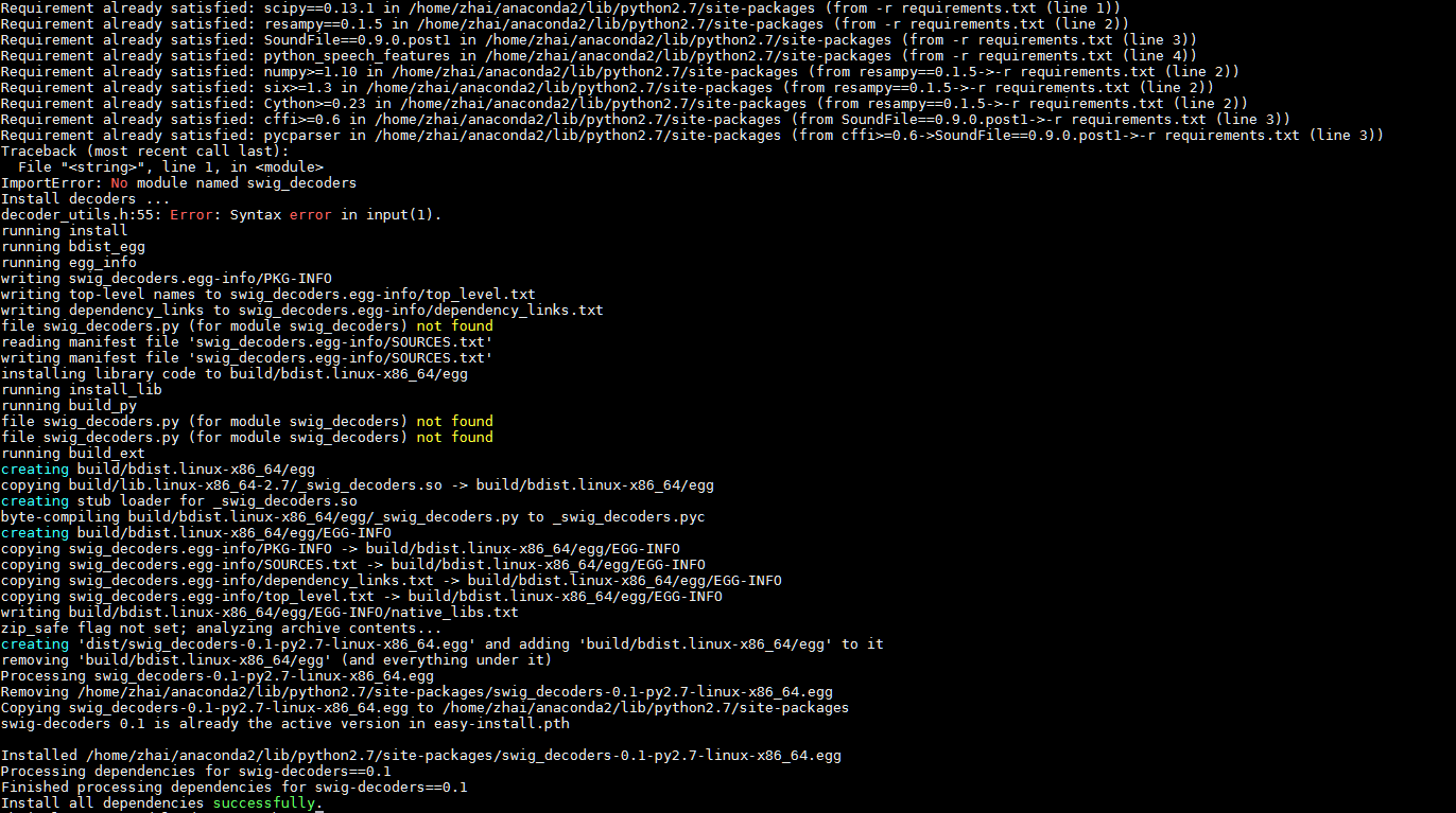 failed to install swig_decoders · Issue #315 · PaddlePaddle/models · GitHub