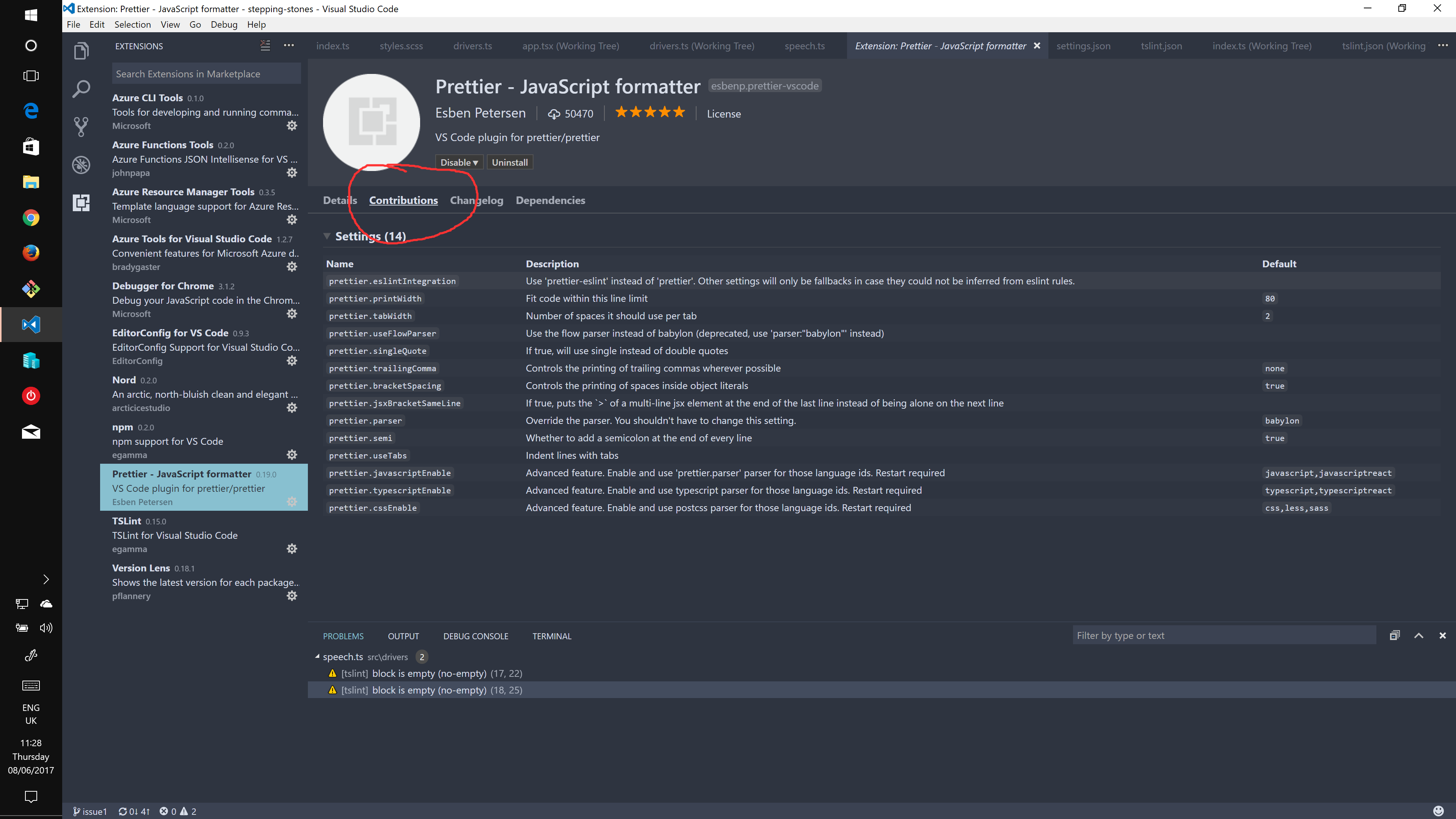 Extension 'Contributions' tab appears to always be showing usage · Issue #28188 · microsoft ...