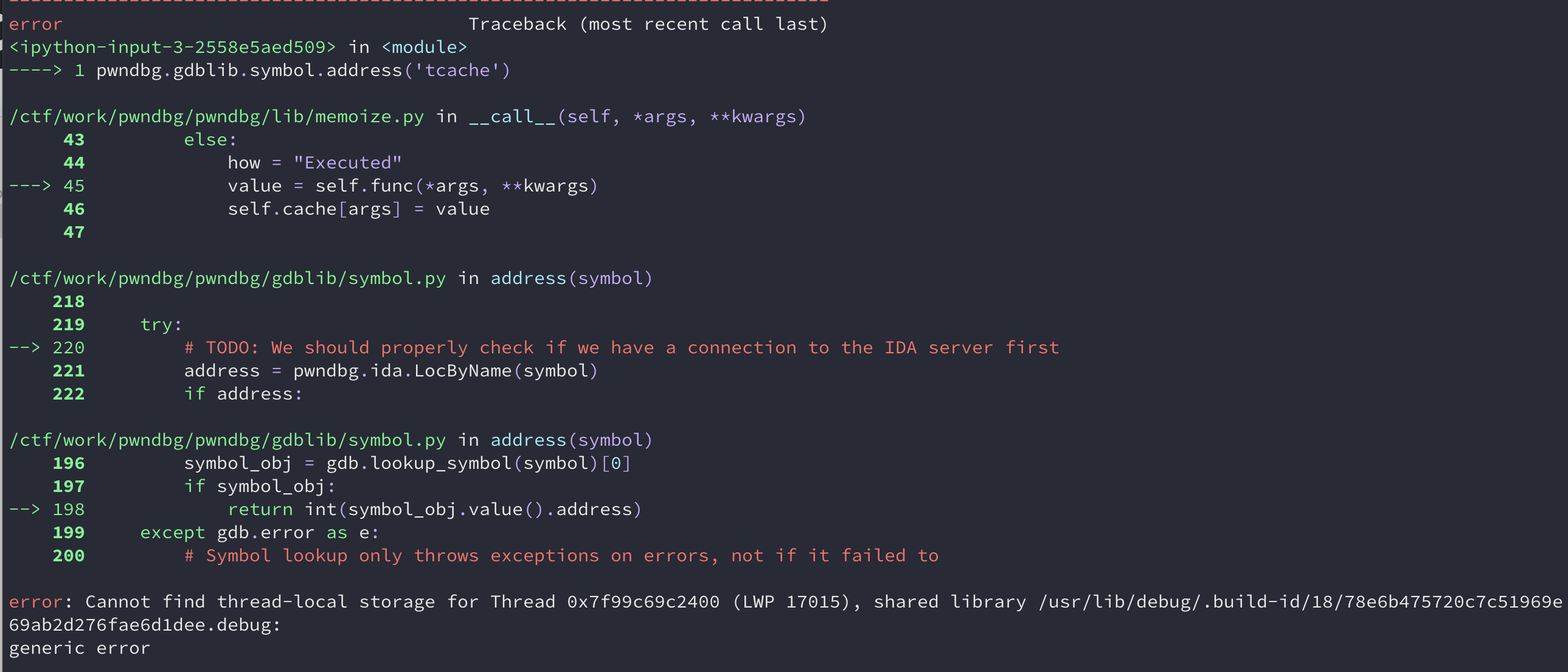`pwndbg.gdblib.symbol.address` fail to handle the thread-local variables · Issue #1271 · pwndbg ...