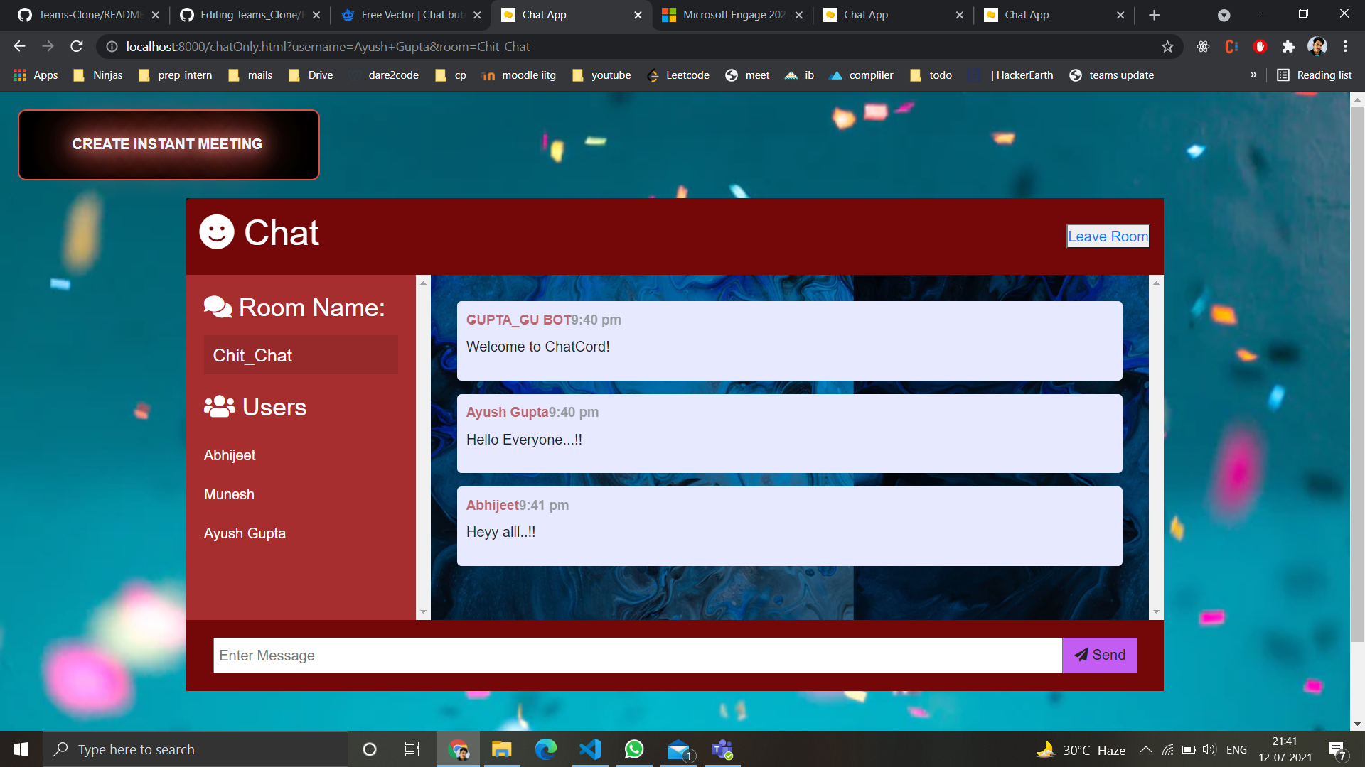 GitHub - A-yushgupta/Teams_Clone