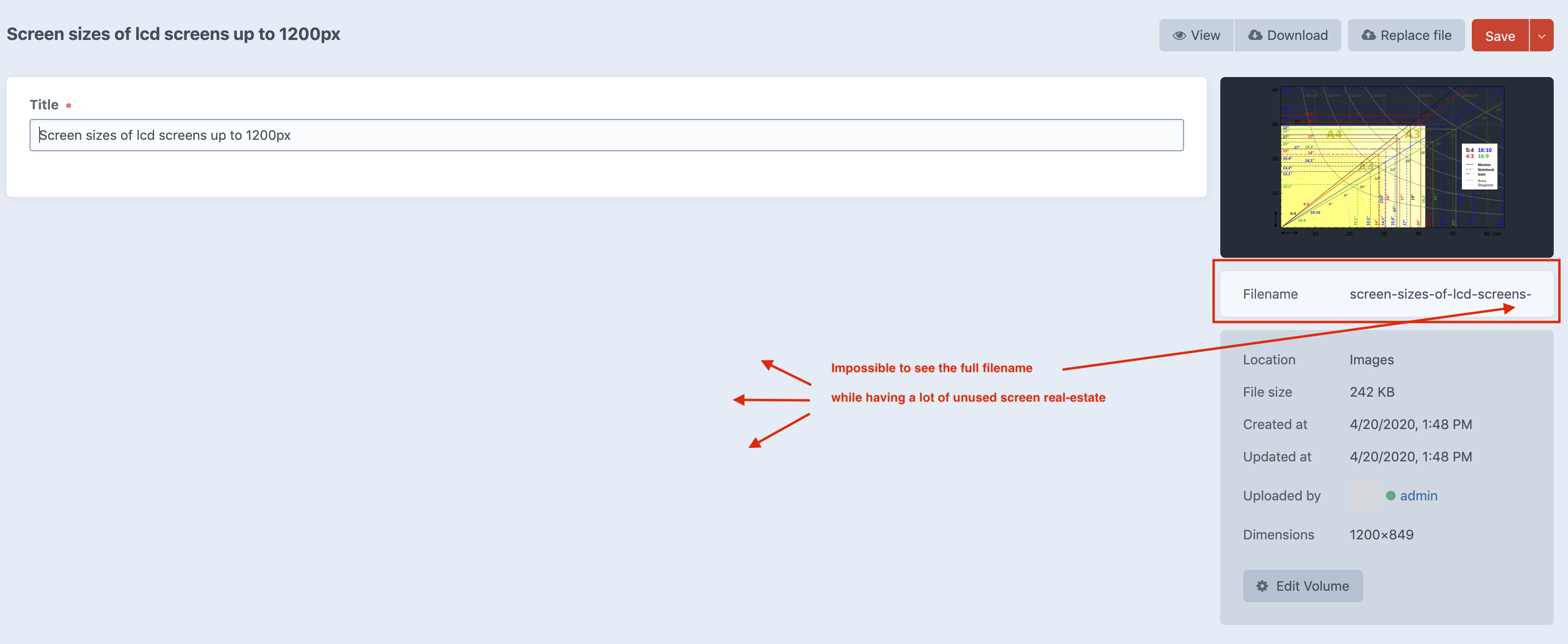 When editing a filename, the full filename is not visible making it difficult to edit · Issue ...